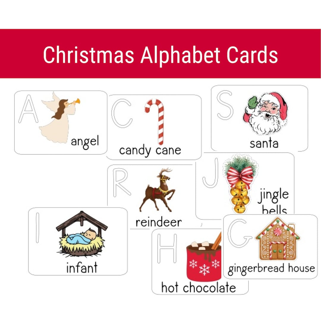 Christmas Alphabet Cards / Christmas Alphabet Coloring Pages - Etsy