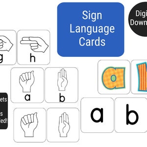 Alphabet Sign Language Cards / Sign Language / Alphabet Cards - Etsy