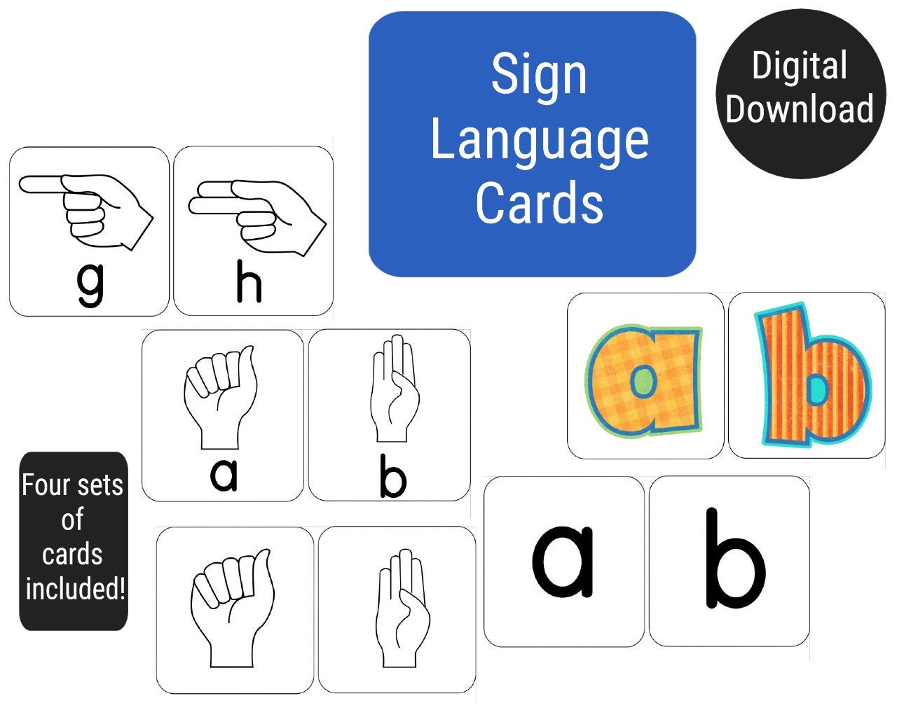 Alphabet Sign Language Cards / Sign Language / Alphabet Cards - Etsy