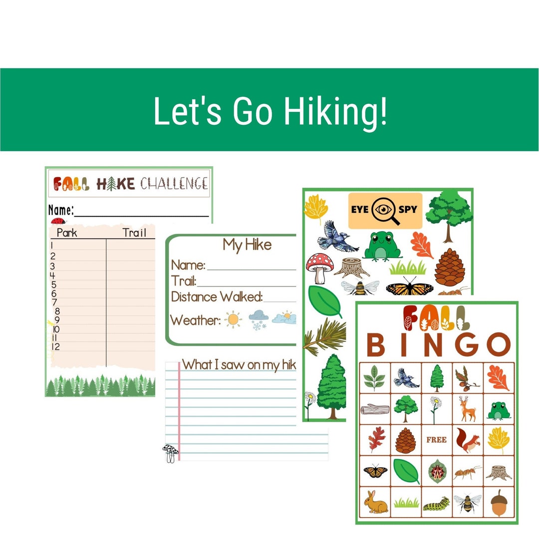Hiking / Hiking Log / Bingo / Hiking Eye Spy - Etsy