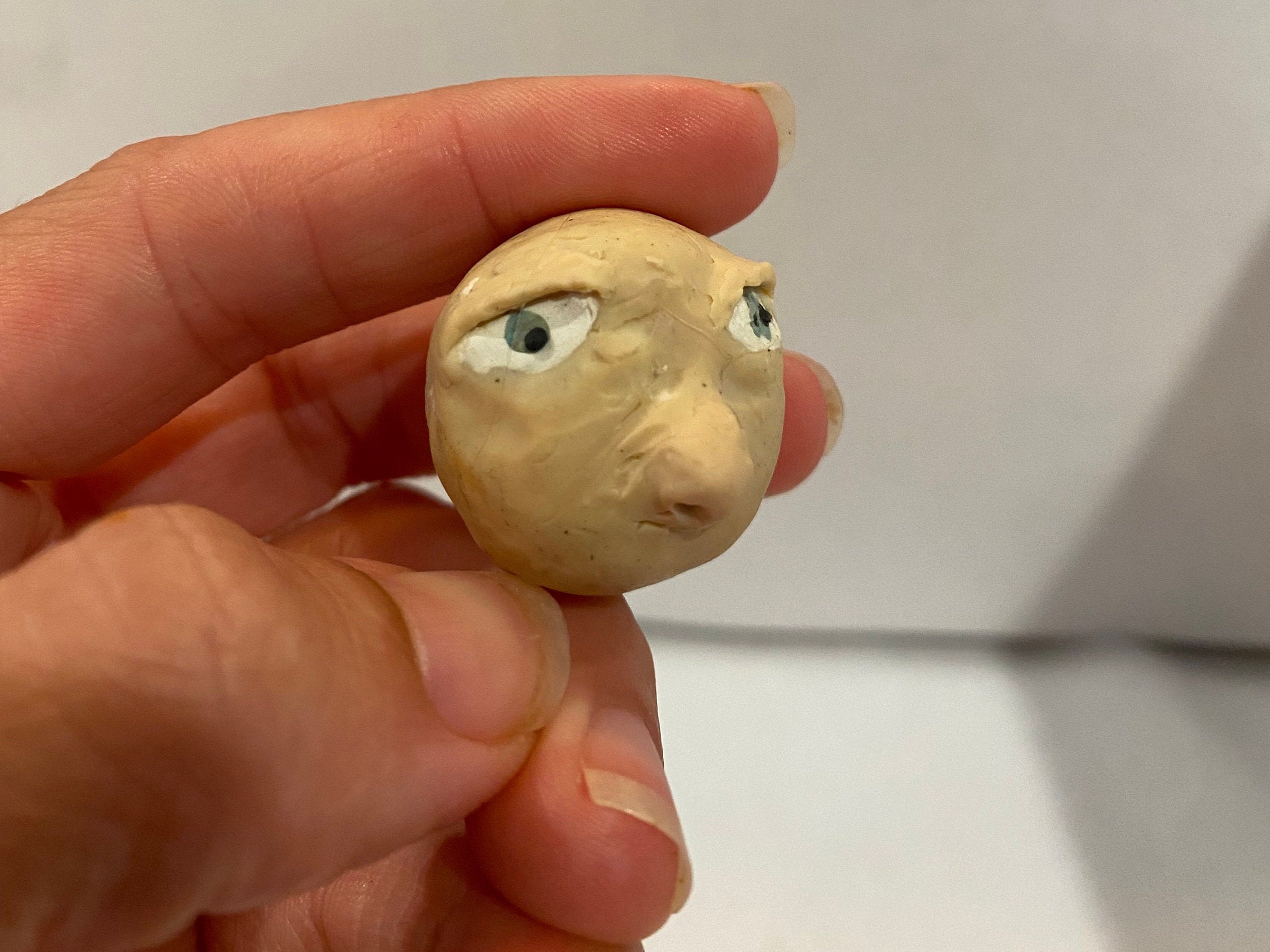 Mini Sculpture of Head, Kids Art, Art Made by Kids, Clay Mini Sculpture ...