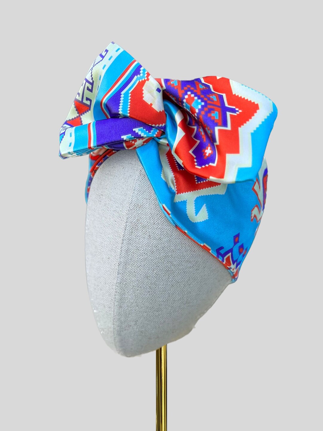 Blue Aztec Wide Wire Hair Wrap Wire Headband Wired Head - Etsy