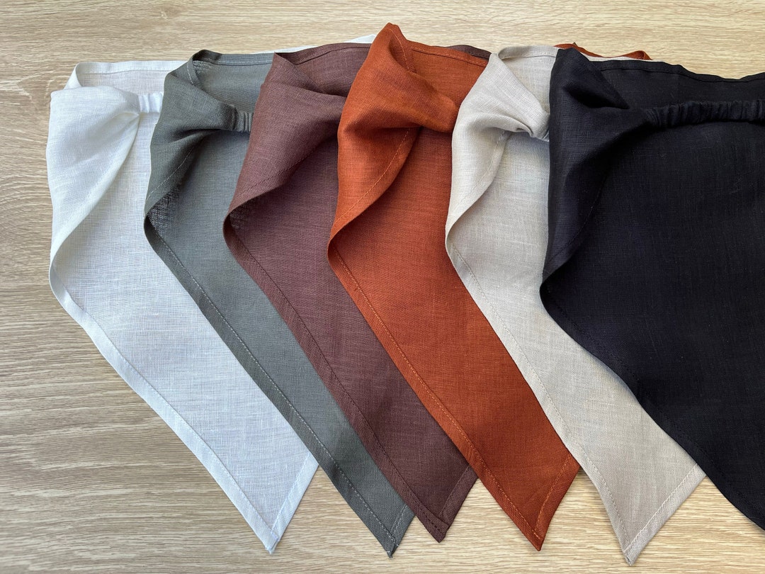 100% Flax Linen Triangle Bandanas Elastic | Handmade in Australia ...
