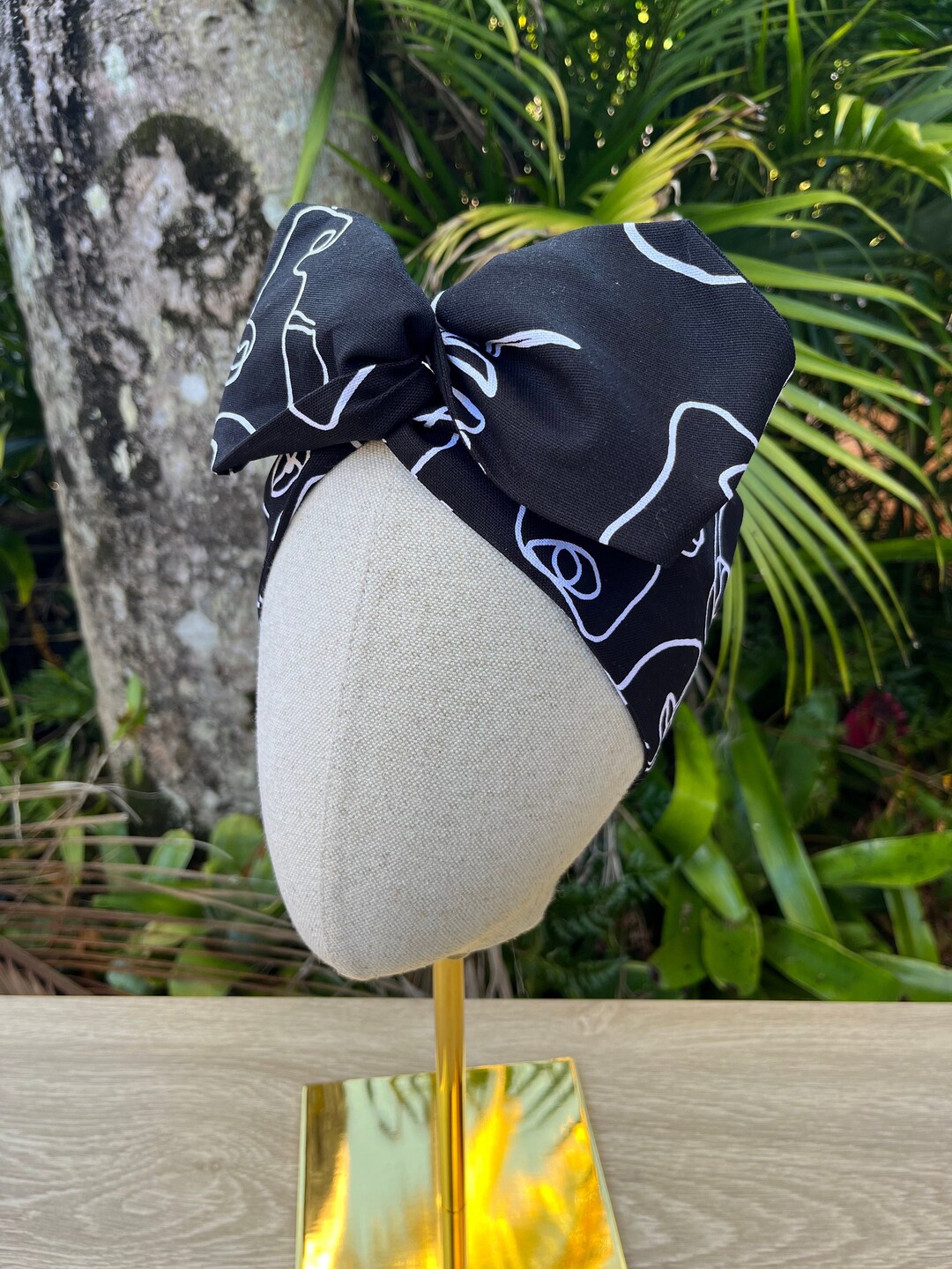 Black & White Faces Wide Wire Hair Wrap Wire Headband Wired Head Wrap ...