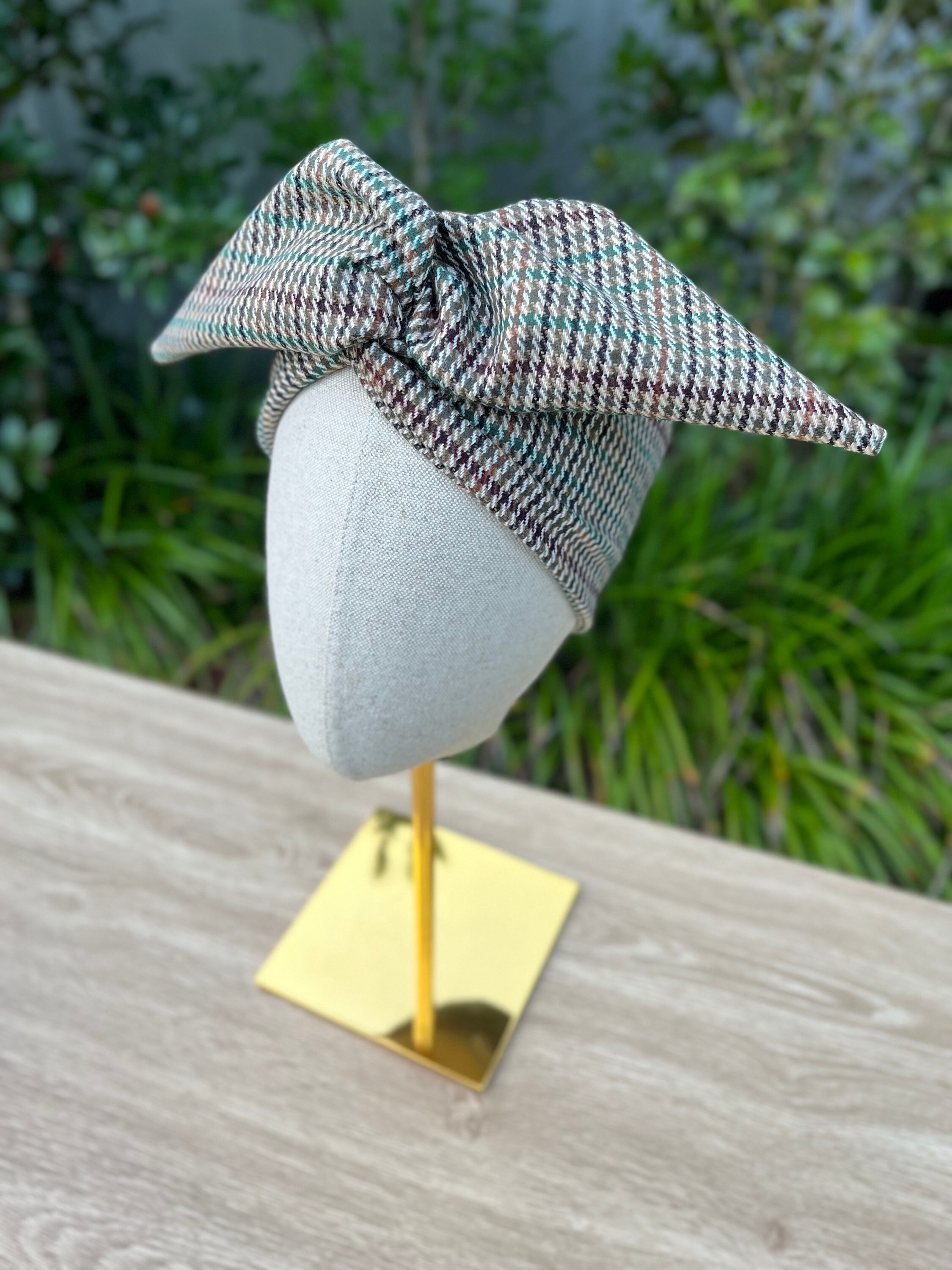 Houndstooth Wide Wire Hair Wrap, Handmade in Australia Using Vintage ...