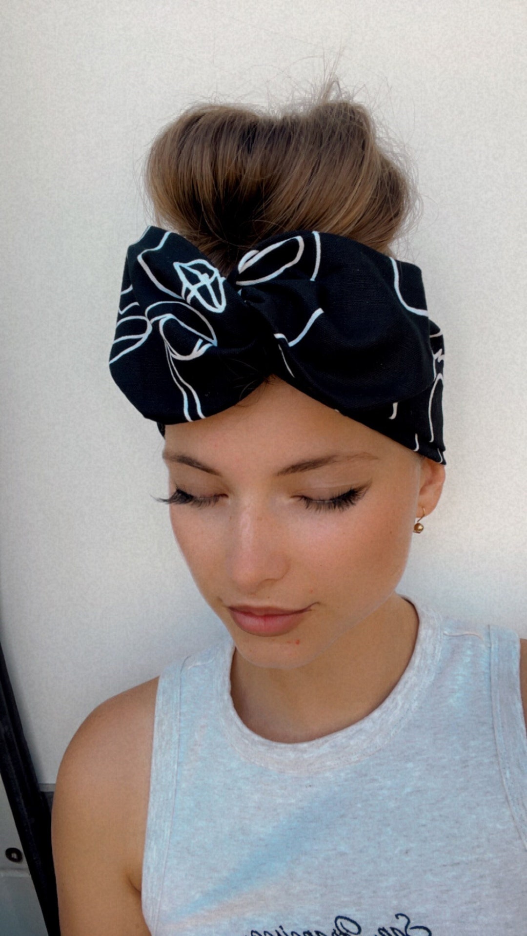 Black & White Faces Wide Wire Hair Wrap Wire Headband Wired Head Wrap ...