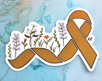 Wildflowers Sarcoma Cancer Awareness Ribbon for Bone Cancer Survivor ...