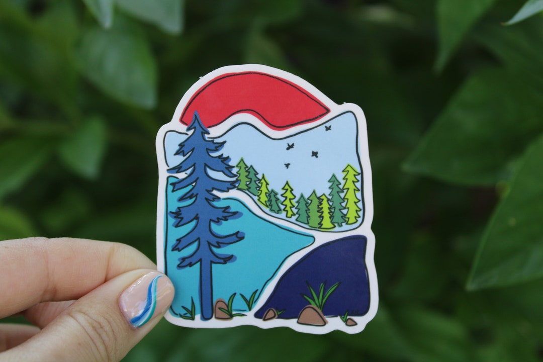 Mountain Sunset Sticker - Etsy