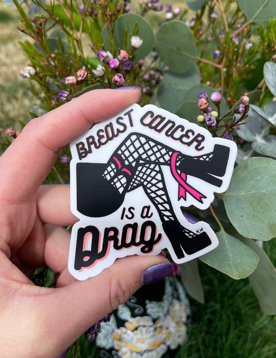 Breast Cancer is a Drag - Sticker - Etsy