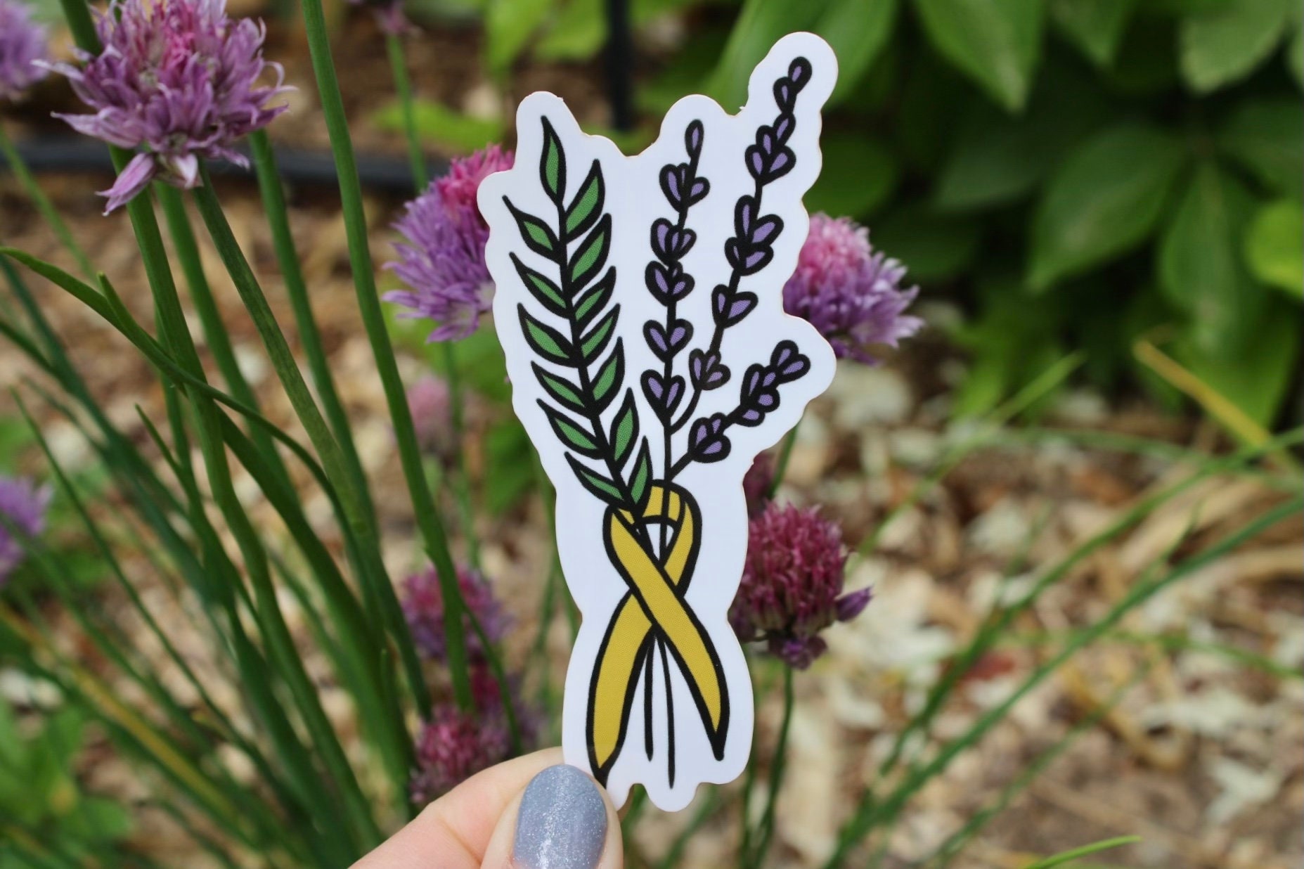 Childhood Cancer/ Sarcoma Floral Ribbon Sticker - Etsy