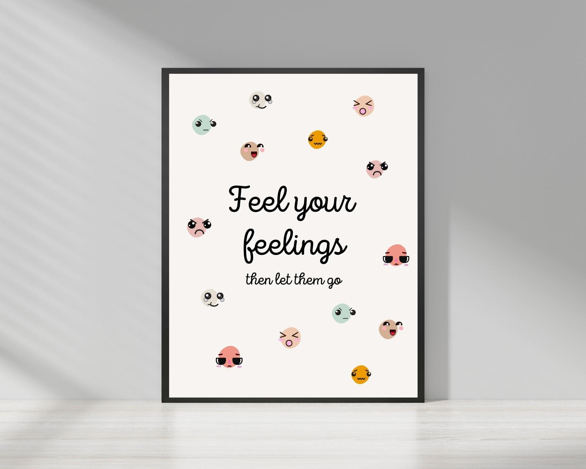 Feelings Mental Health Poster, Digital Wall Art, Therapy Office Decor ...