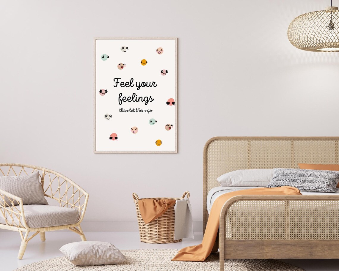 Feelings Mental Health Poster, Digital Wall Art, Therapy Office Decor ...