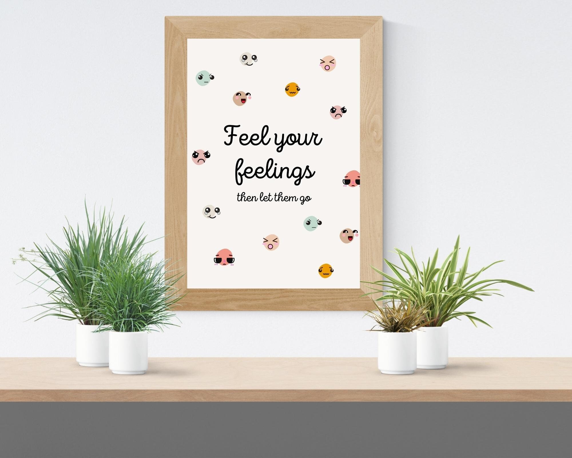 Feelings Mental Health Poster, Digital Wall Art, Therapy Office Decor ...