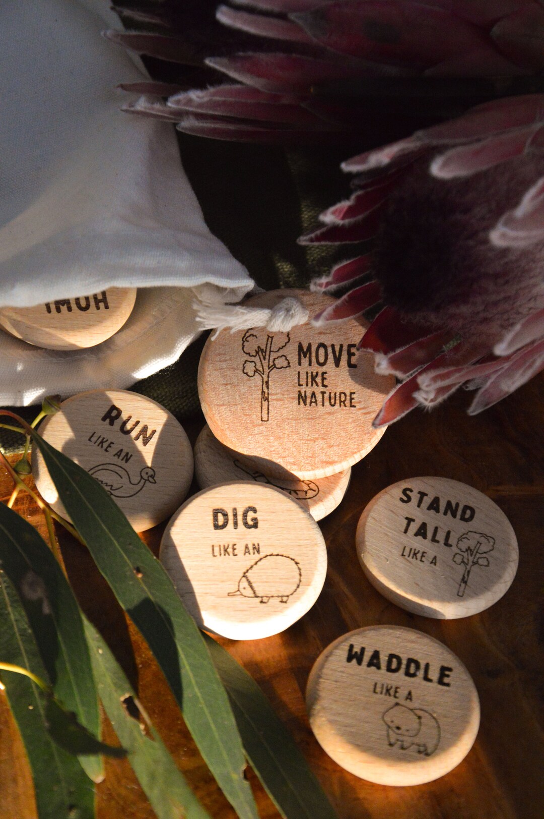 Movement Game Tokens Australian Animal Game Wooden Outdoor - Etsy