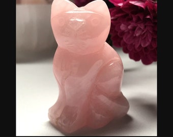 Rose Quartz Cat | Etsy