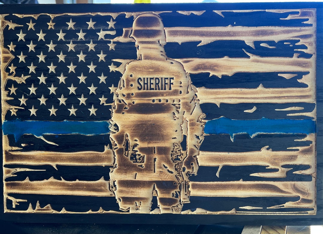 Sheriff Deputy Flag With Thin Blue Line - Etsy