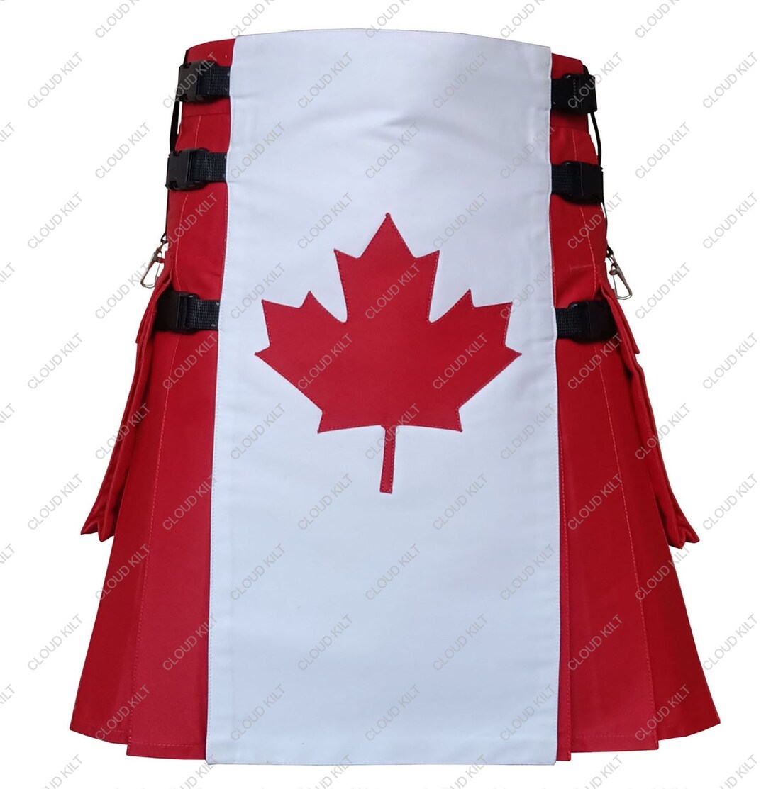 Canadian Flag Men's Kilt Kilt for Men Utility Kilt Fashion Kilt Two ...