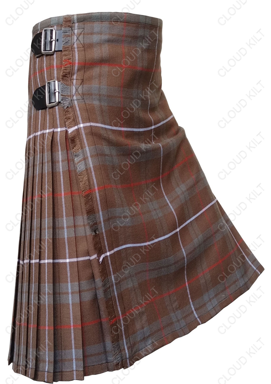 Scottish 8 Yard Tartan Kilt for Men Fraser Weathered Stripe Kilt Made to Order Clan Fraser ...