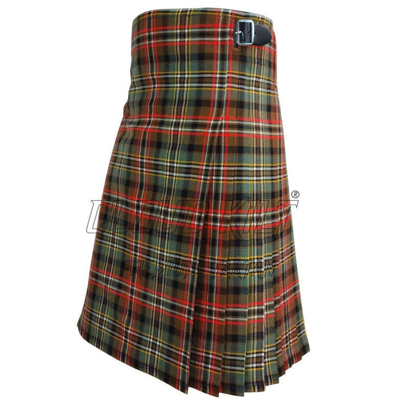 Mens Scottish Kilt Scott Green Weathered Tartan: Traditional Highland ...