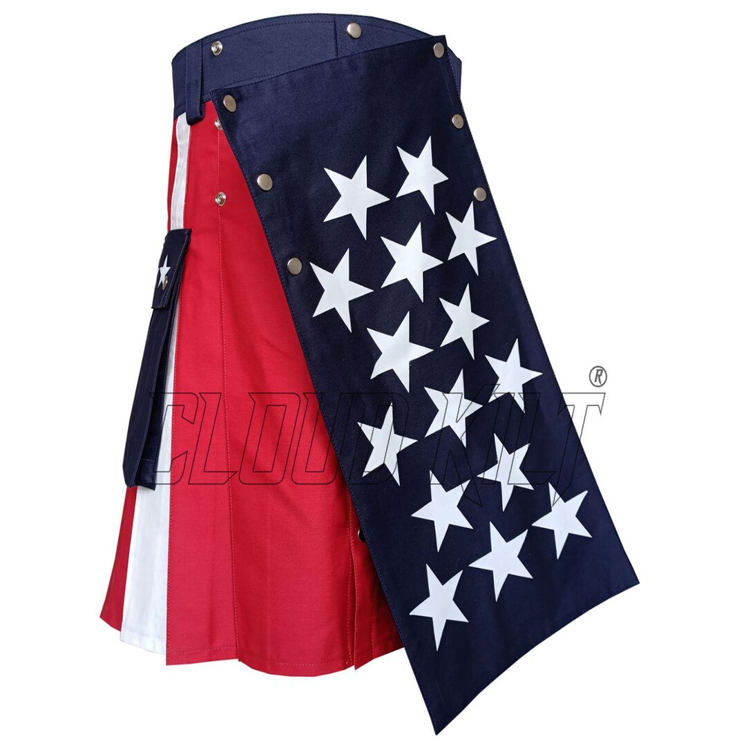 USA Flag Kilt: Men's Cotton Utility Kilt With Cargo Pockets - Etsy ...