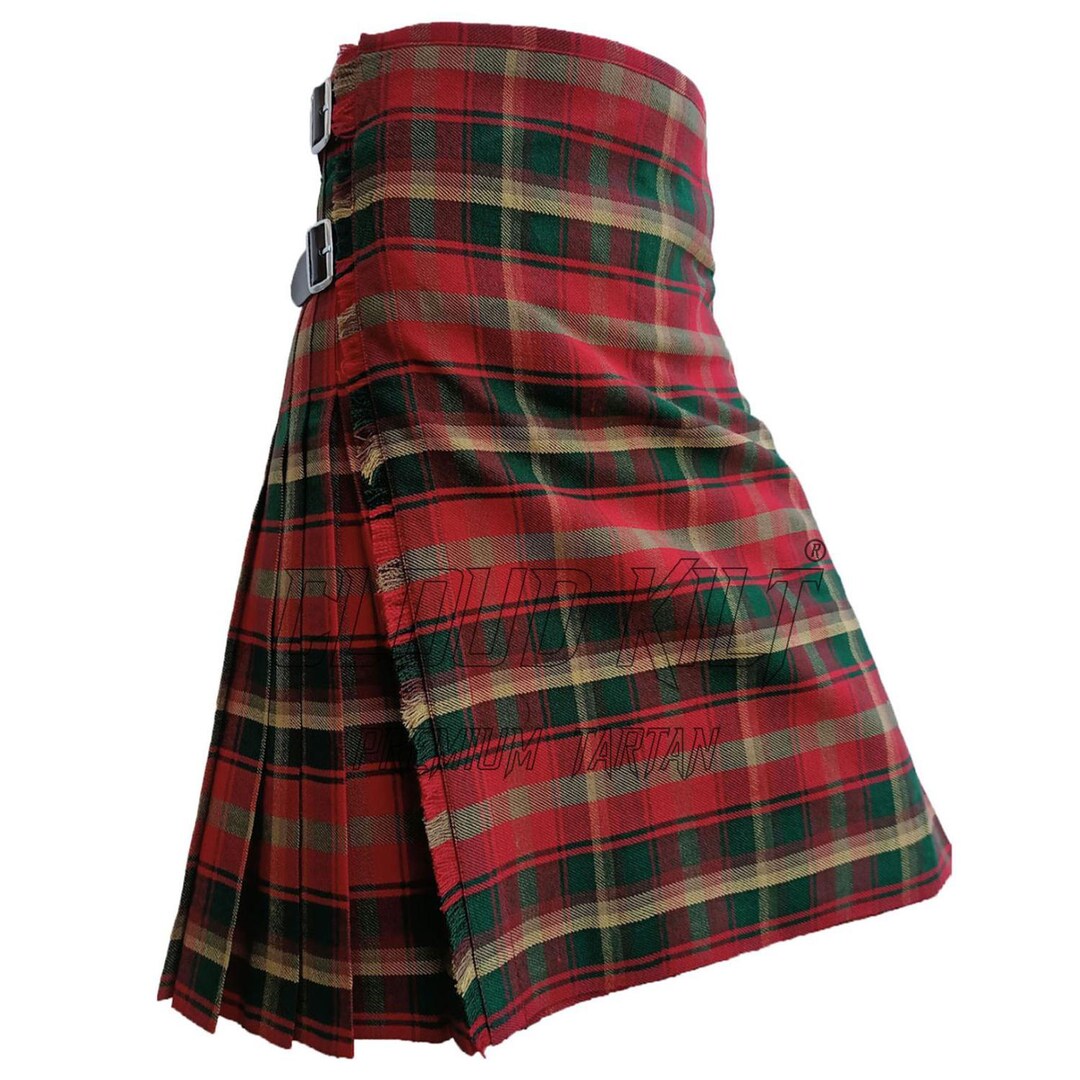 Maple Leaf Canadian Tartan Kilt, 8 Yard Scottish Traditional Kilt, 16oz ...
