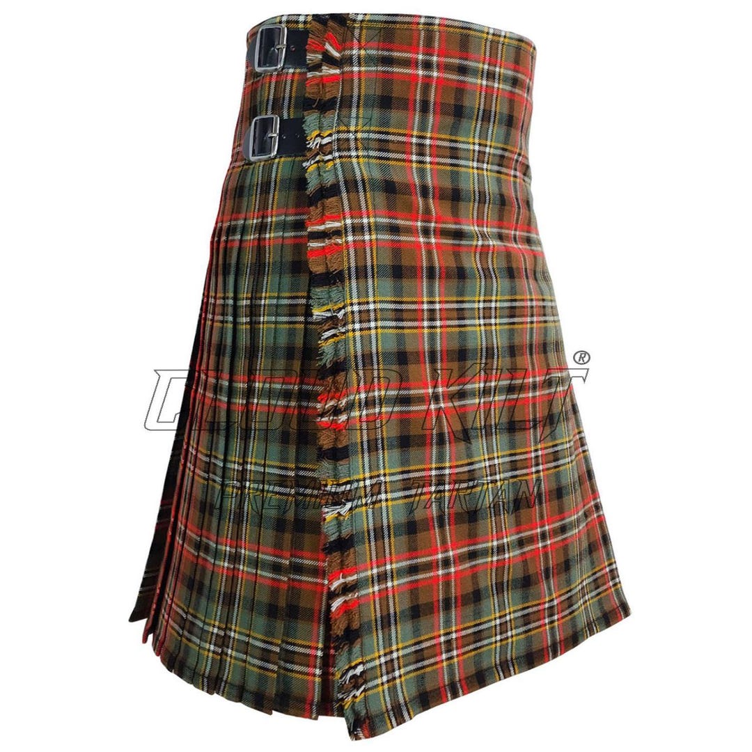 Mens Scottish Kilt Scott Green Weathered Tartan: Traditional Highland ...