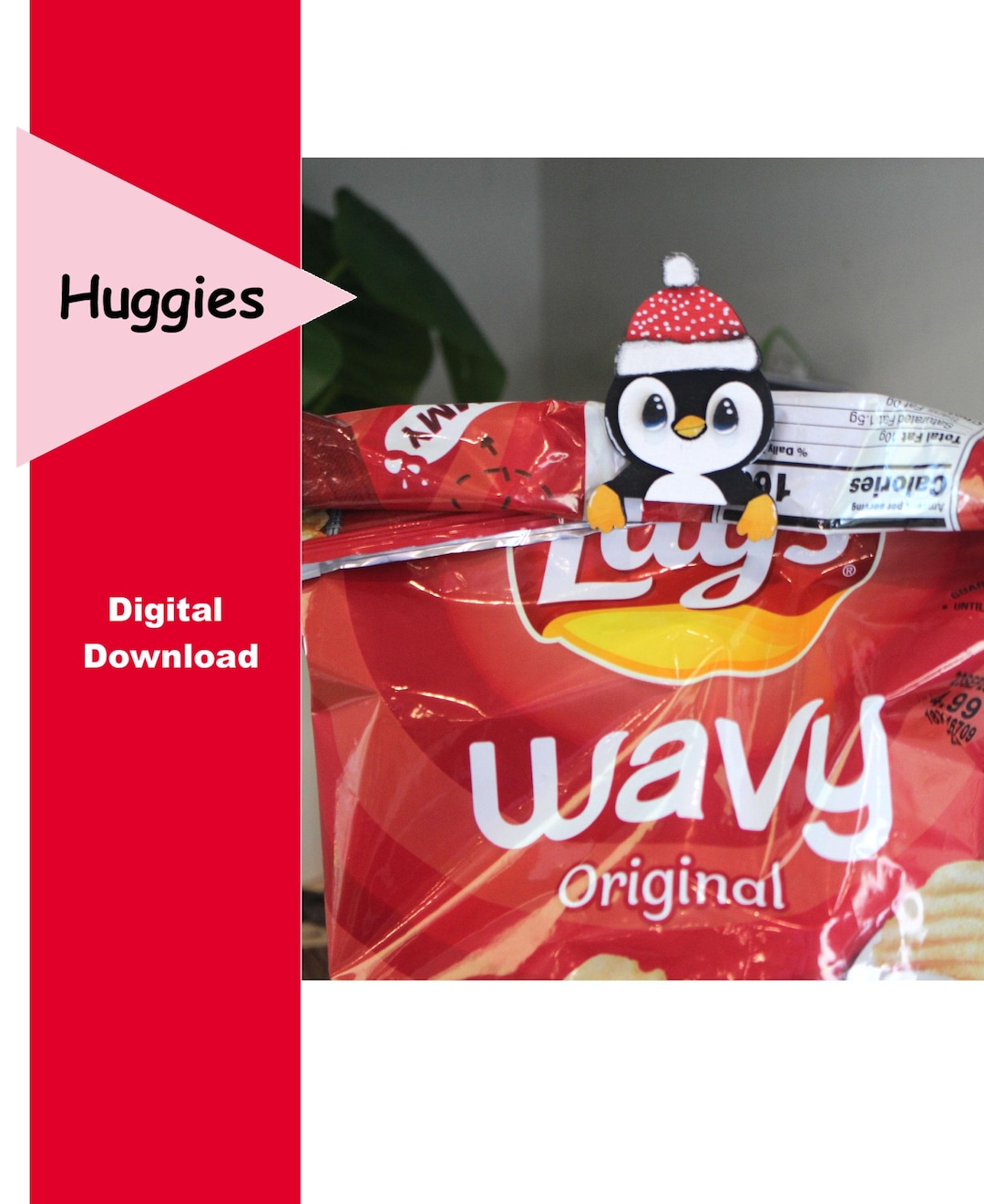 Huggies Penguin, Hang Over a Mug, Frame, Plant, Etc. Chip Clip, Bread ...