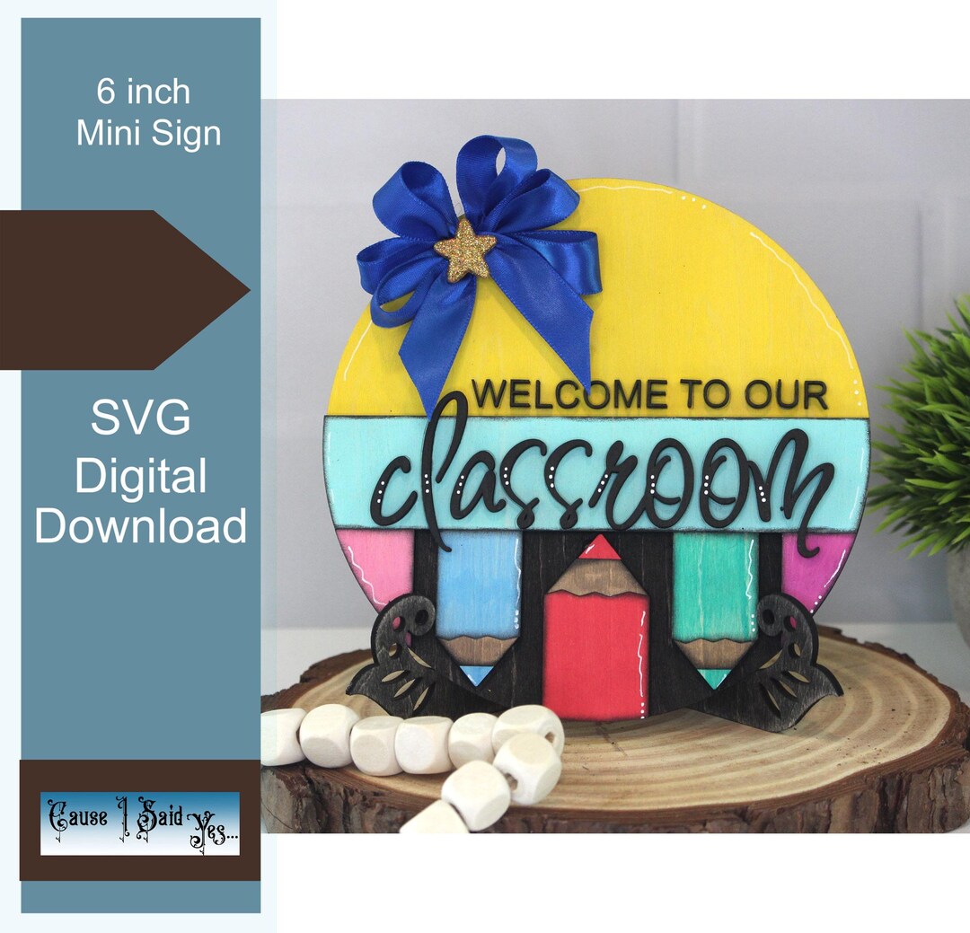 Display Sign, Classroom, 6 Inch Sign for Hanging or Easel Display ...