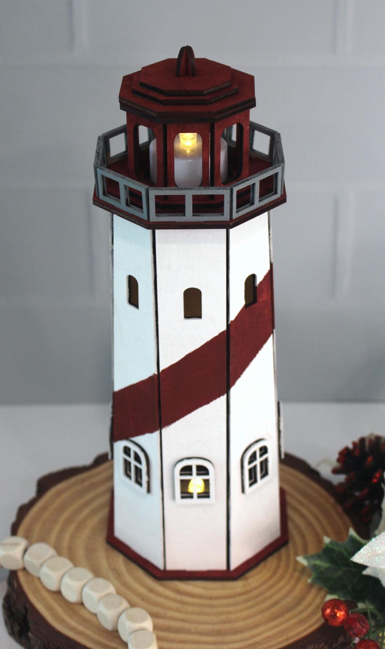 3D Lighthouse, Lighthouse Votive Candle Holder, Digital Download, Laser ...