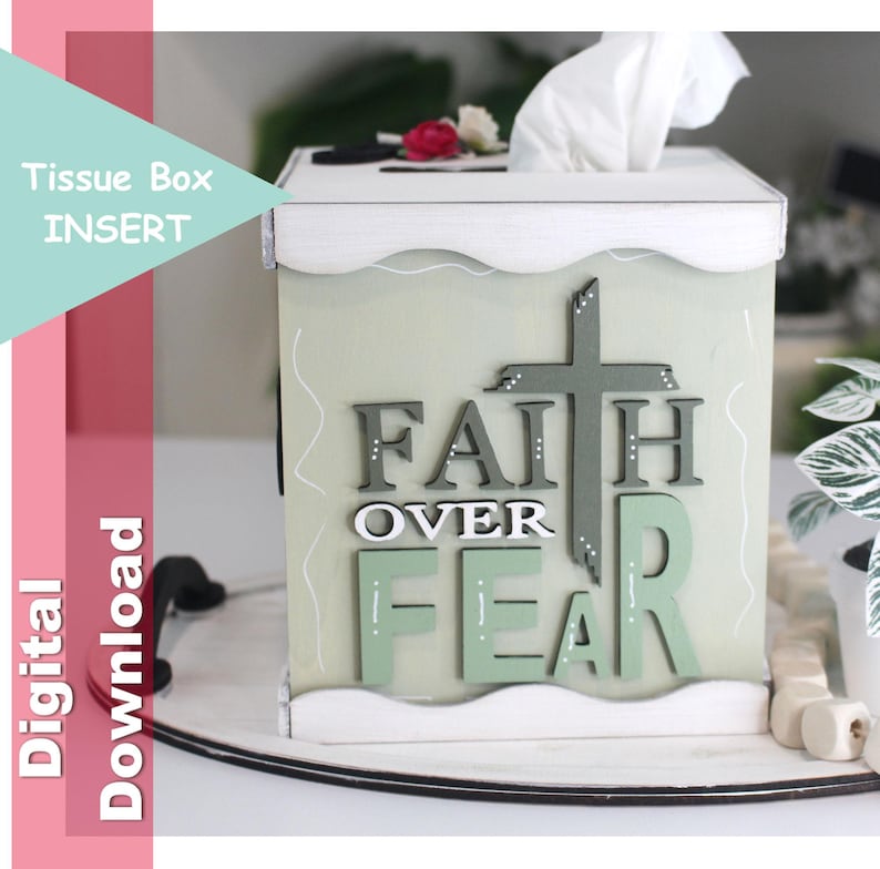 Interchangeable Faith Over Fear for the Tissue Holder, Bathroom Decor ...
