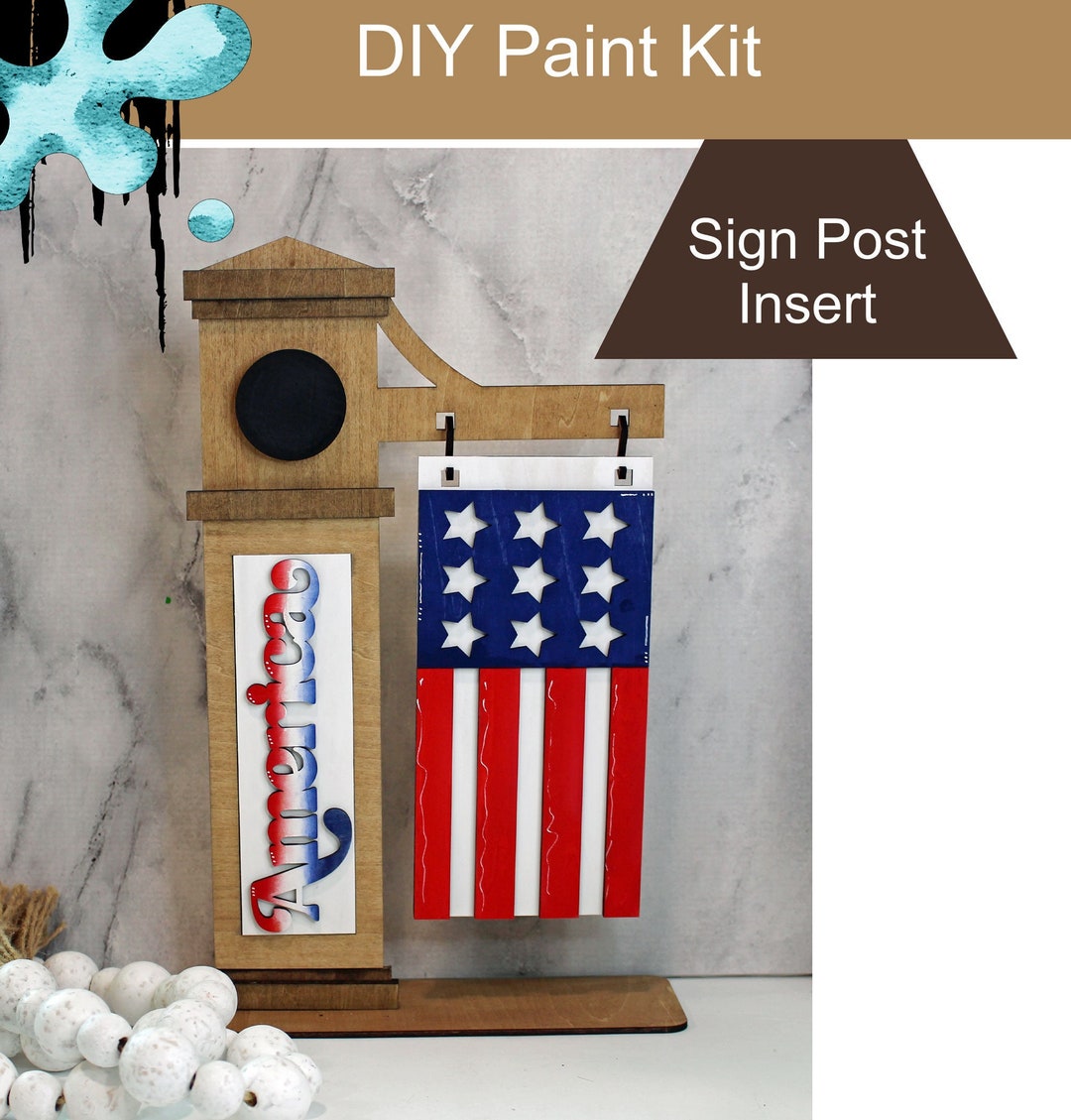 American Flag for Sign Post Inserts, DIY Wood Project, Tiered Tray ...