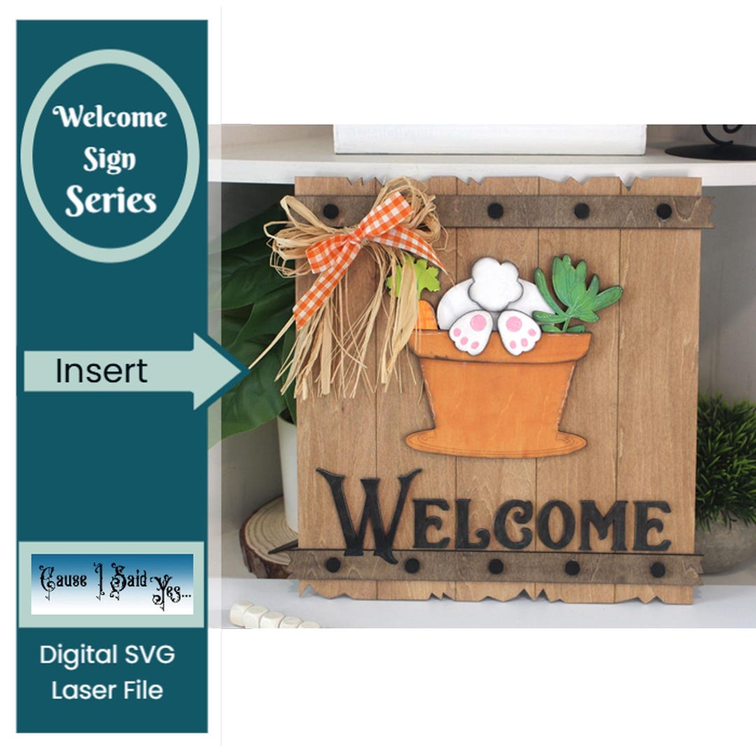 Interchangeable Welcome Sign Insert, Rustic Sign, Home Decor, Laser ...