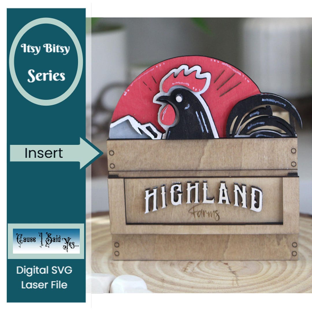 Interchangeable Rooster Sunrise Insert, Home Decor, Tiered Tray Decor ...