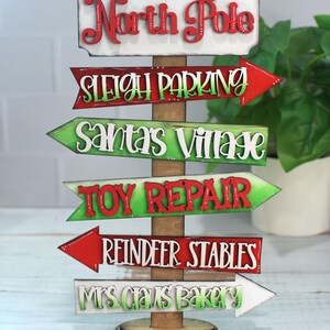 North Pole Direction Sign Decor, DIY Wood Project, Shelf Sitter ...