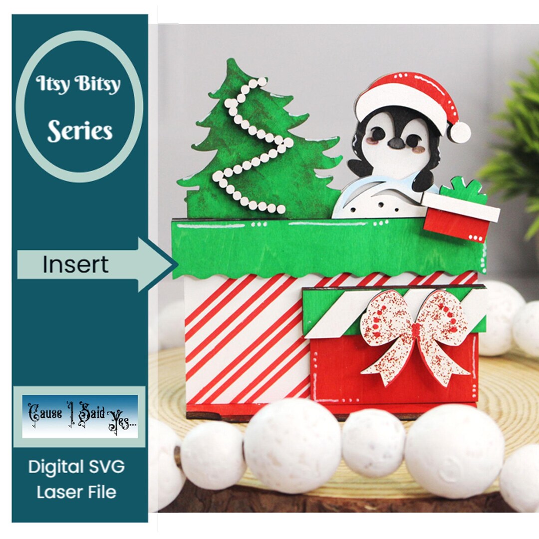 Interchangeable Penguin Insert, Shelf Sitter, Tiered Tray Decor, Rustic ...