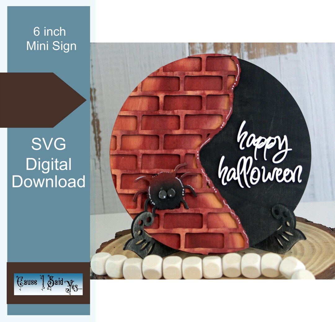 Display Sign, Happy Halloween, 6 Inch Sign for Hanging or Easel Display ...
