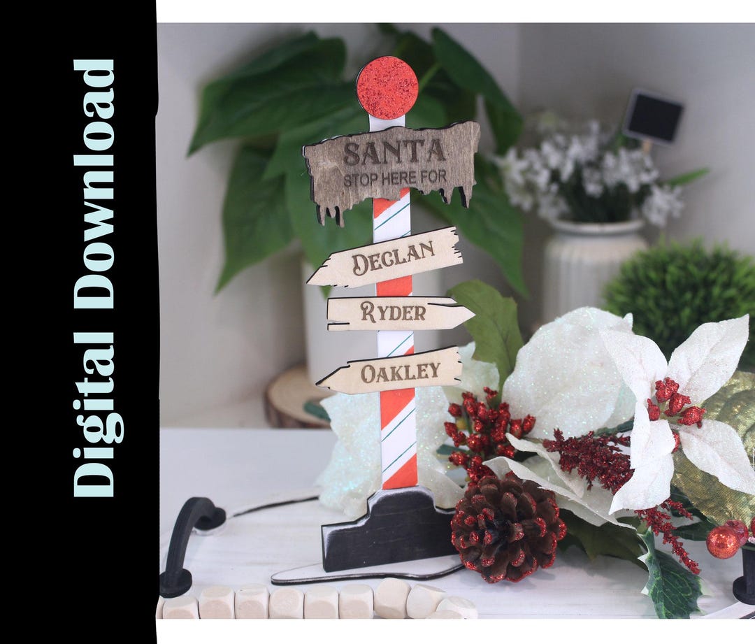 Unique North Pole Sign, Digital Download, Laser Ready for 1/8 Inch, 3mm ...
