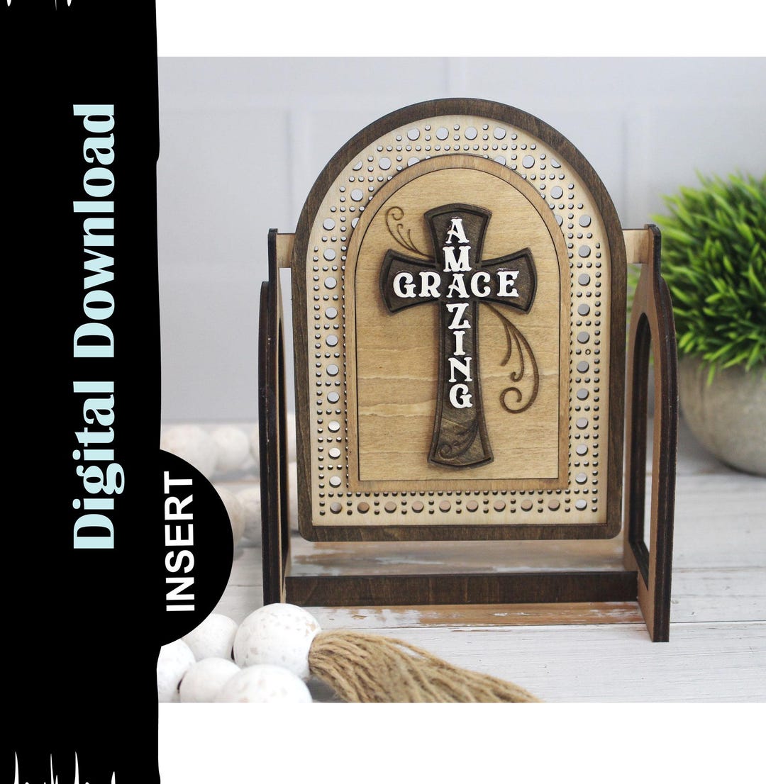 Amazing Grace Rattan Sign Insert, Frame Sold Separately, Farmhouse ...
