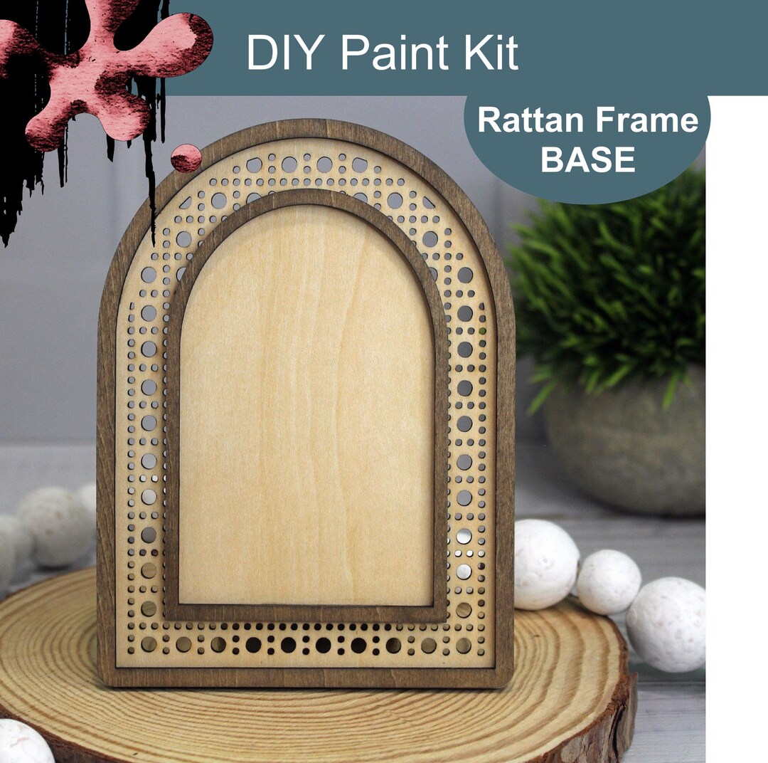Rattan Picture Frame for Inserts, DIY Wood Project, Tiered Tray Decor ...