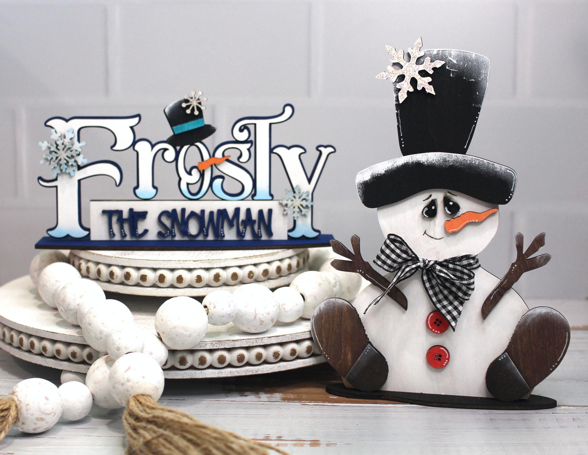 Adorable Sitting Snowman, Frosty Word Sign, DIY Wood Project, Tiered ...