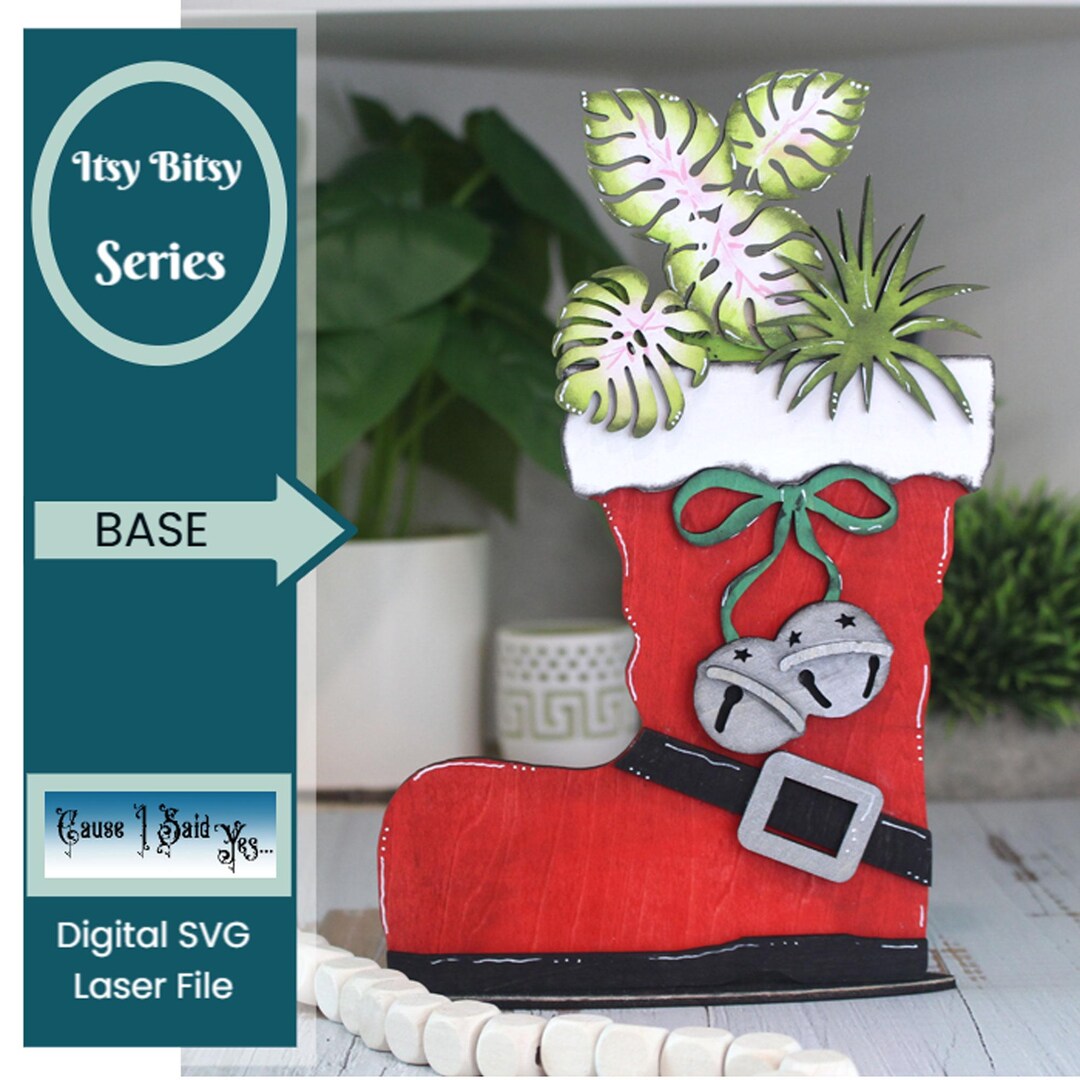 Interchangeable Santa Boot Sideways Base, Home Decor, Shelf Sitter ...