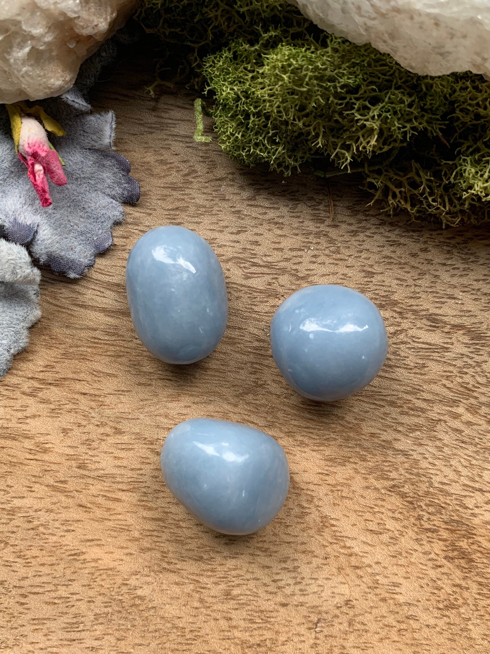 Angelite (blue Anhydrite): Polished Tumbled Stone -- 9 Grams - Etsy
