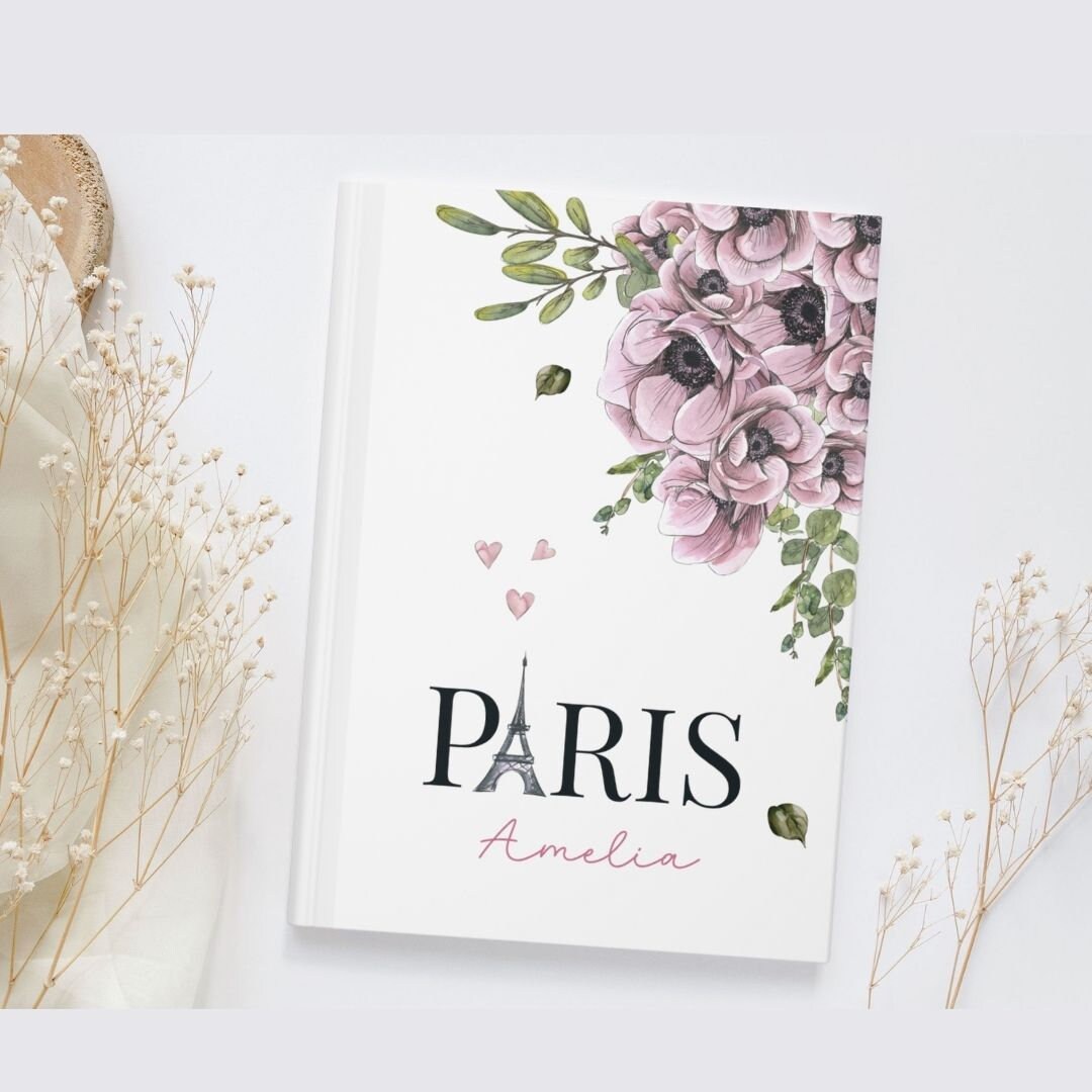Paris Travel Journal for Women Personalized Adventure Journal Pretty ...