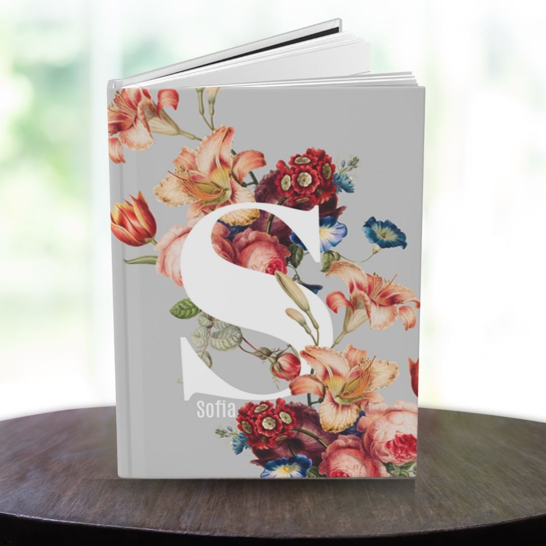 Personalized Journal Notebook Monogrammed Notebook Floral Letter Diary ...
