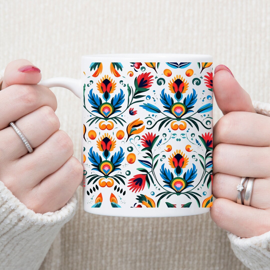 Ojibwe Floral Mug, Traditional Native American Flower Mug, Ojibwe ...
