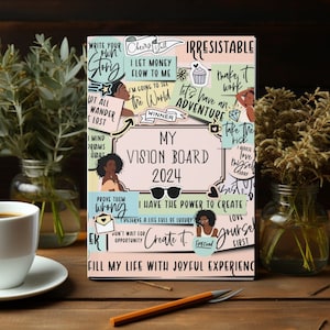 Vision Board Black Woman, Black Girl Vision Board Journal, Vision Board Black Girl, 2024 Vision ...