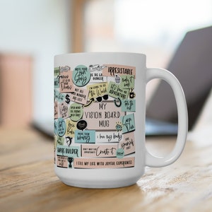 Vision Board Mug, Daily Reminders Mug, Positive Affirmation Mug, Self ...