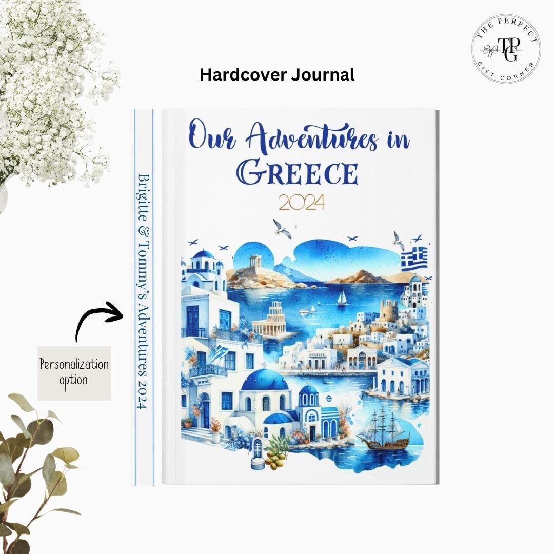 Greece Travel Journal Greece Gift Personalized Greece Trip Notebook ...