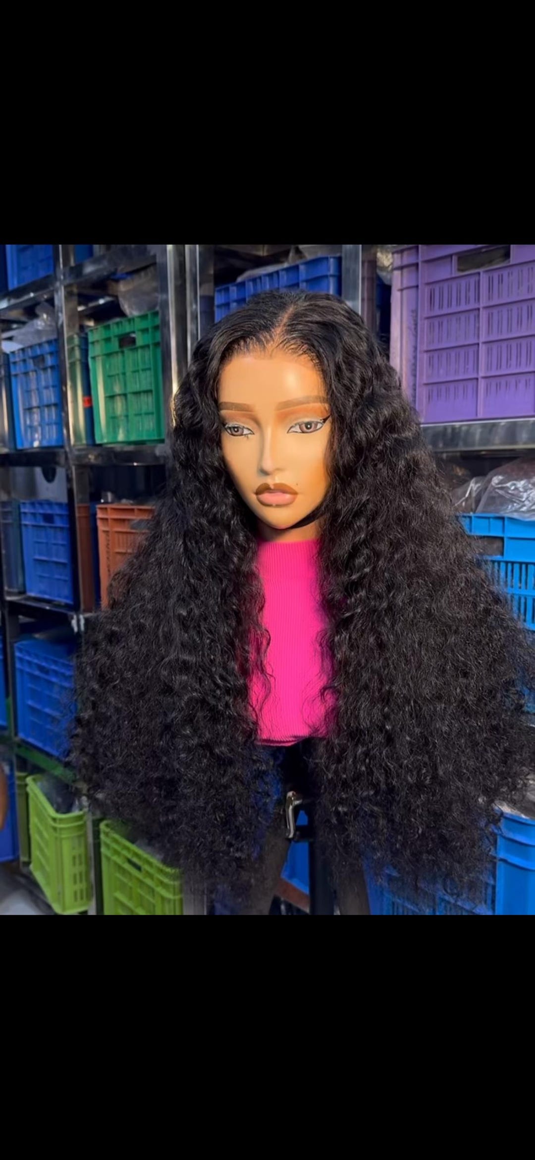 350 Density Unprocesed Glueless Wig Full Lace Frontal Water Wave Curly ...