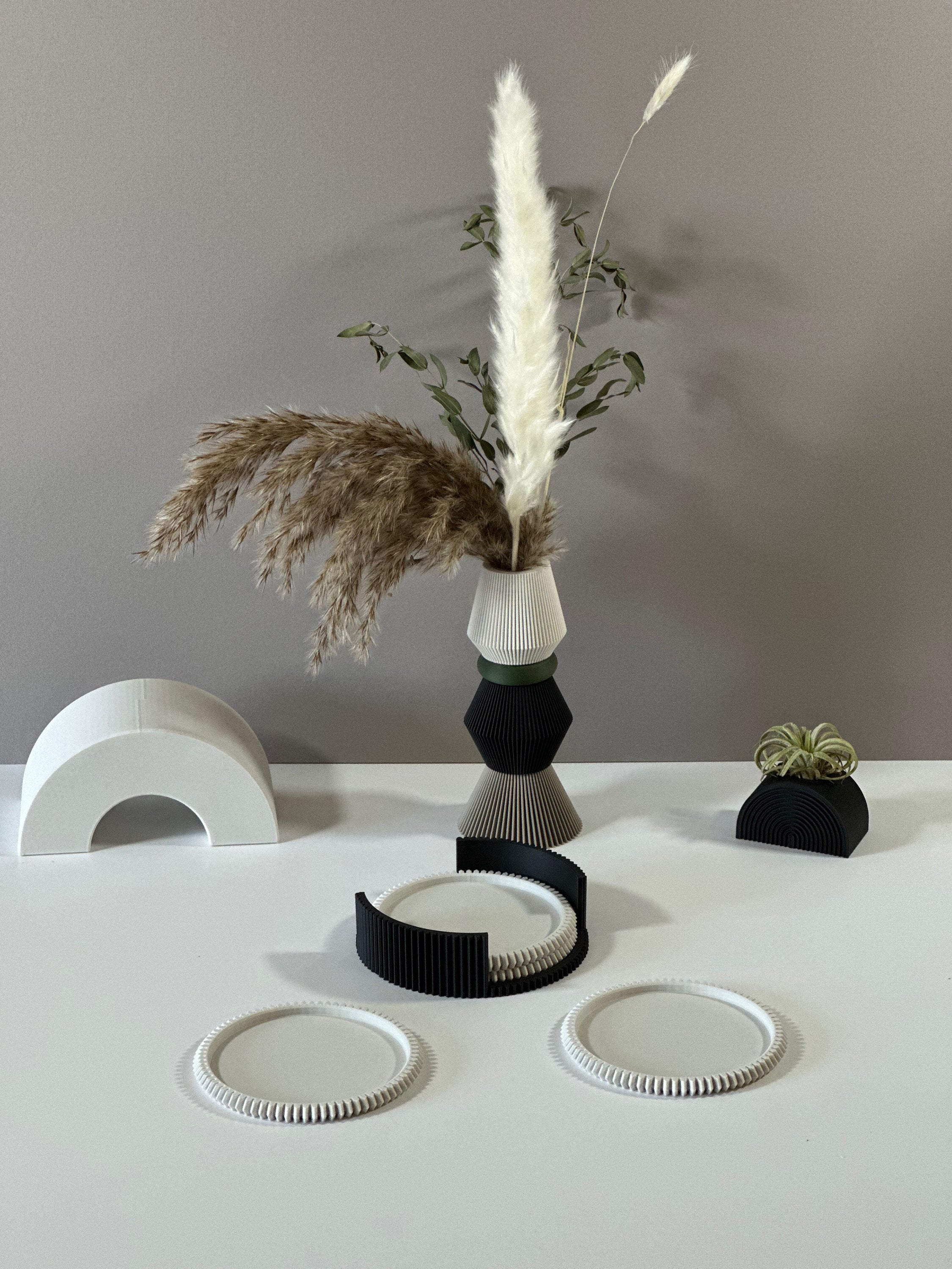 SLIM RIDGE COASTER Eco-friendly Luxury Coaster Set Caddy Minimalist 3D ...